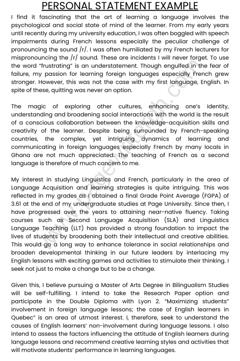 How to Write a Winning Personal Statement for Graduate School Admission ...